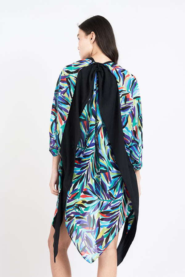 HUMPHRIES Two-Way Draped Kimono (Multi Black Combi) - HEMLOCK CLOTHING