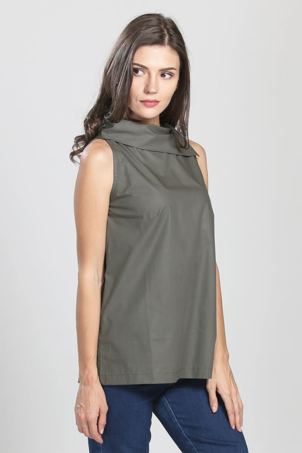 SALVIA Side Collar Top (Army Green) - HEMLOCK CLOTHING